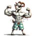 Goat PNG Digital Download - the Muscular Flexing Goat Bodybuilding PNG ...