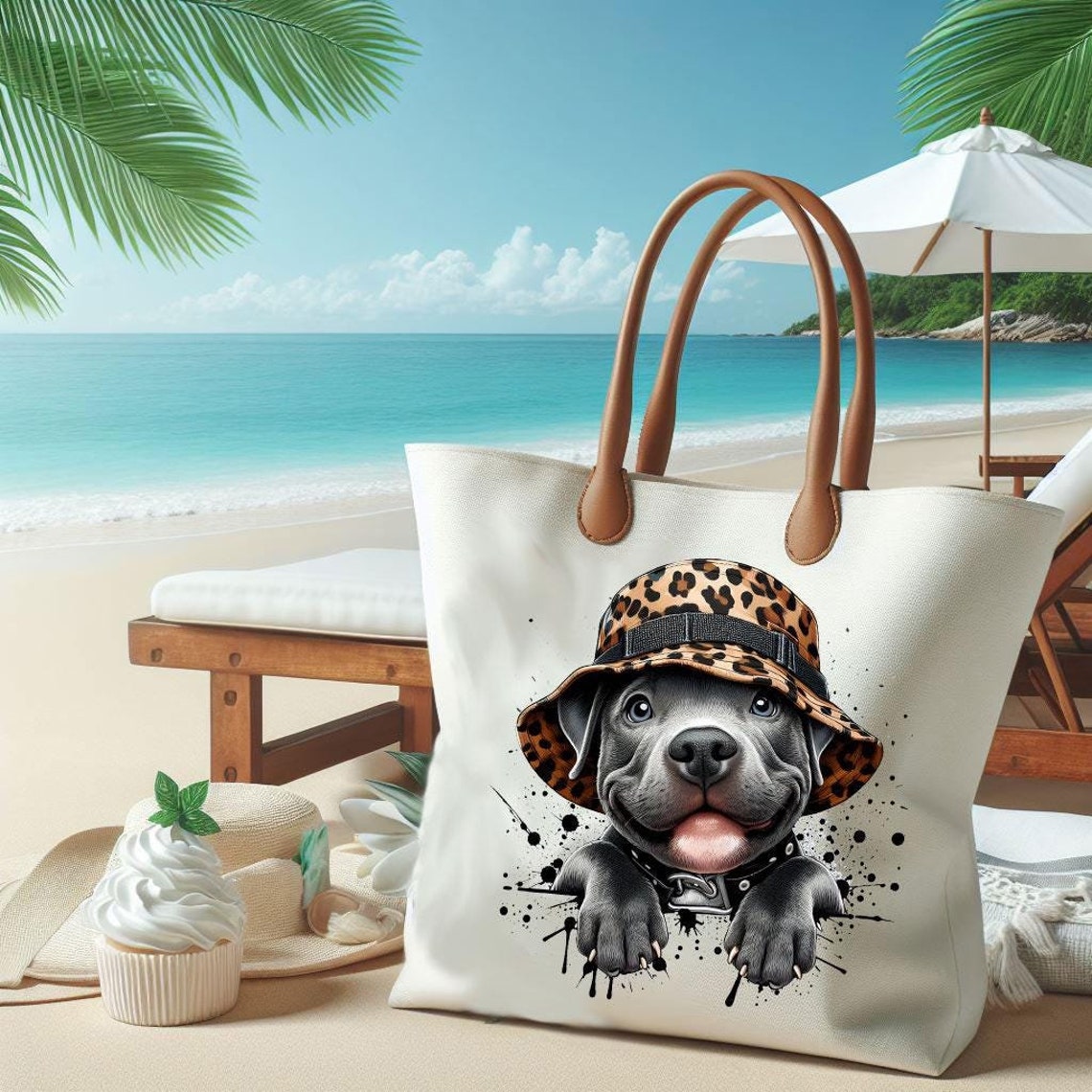 Pitbull PNG Puppy Dog W/ Leopard Bucket Hat II - Splatter Pit Bull ...