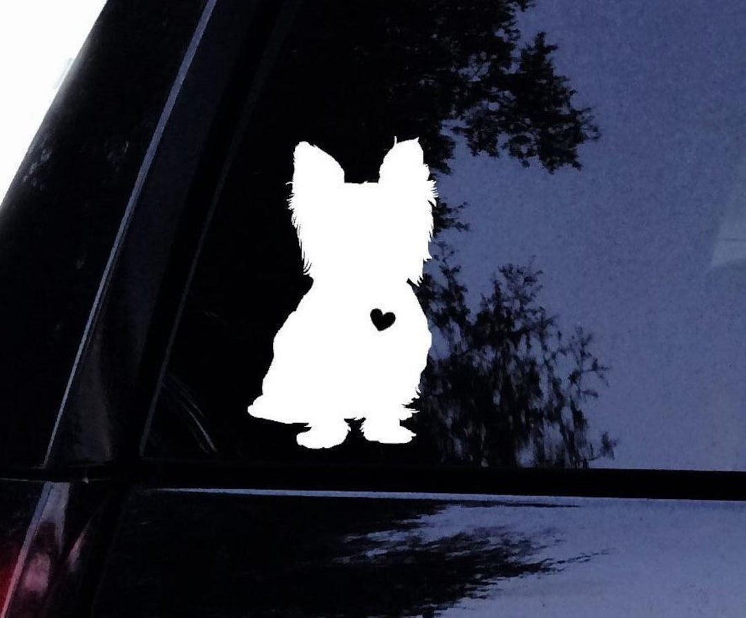 Yorkie Decal - Sitting Yorkie Silhouette Dog Decal Sticker - Vinyl Car ...