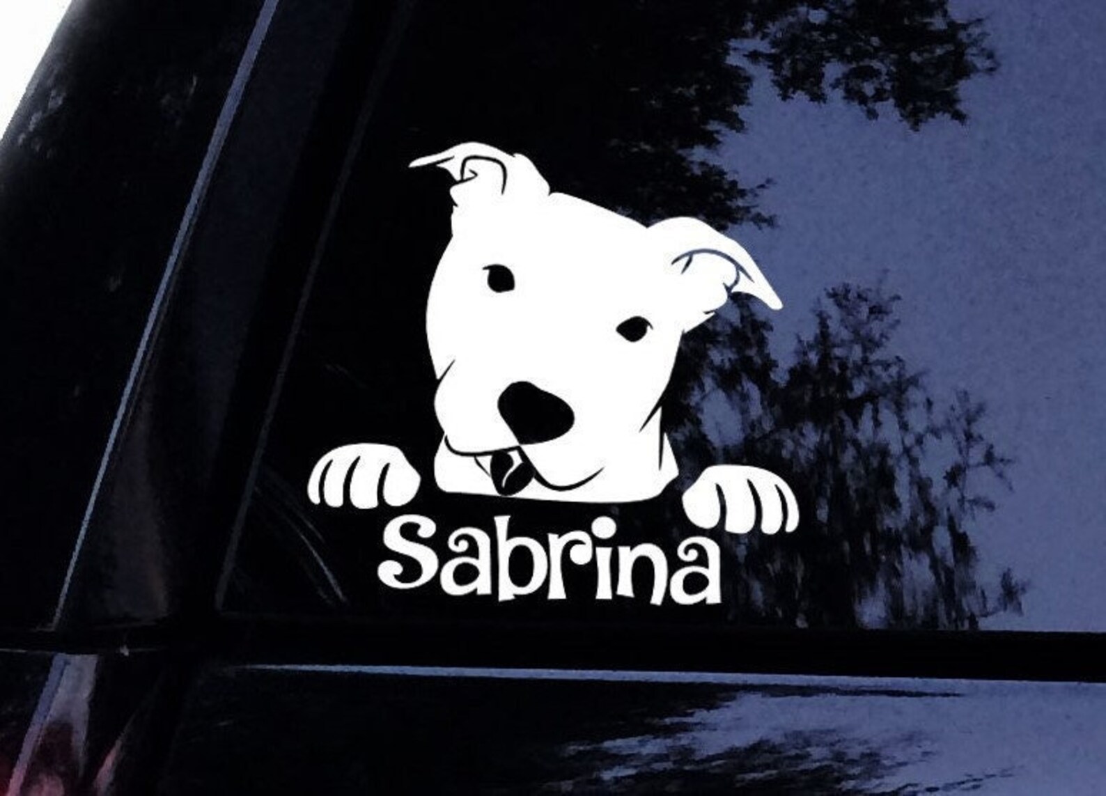 Pitbull Decal - Personalized Peeking Pit Pitbull Dog Sticker - W/free ...