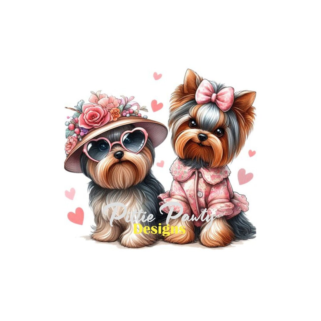 Sunday Best Yorkies - Yorkshire Terrier Dog Design - Instant Download ...