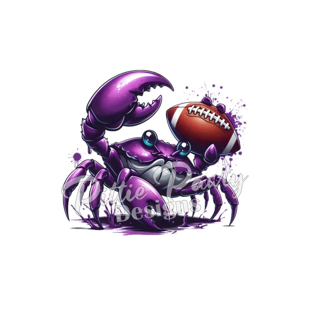PNG Digital Download - Riled up Purple Football Crab - Football Fan ...