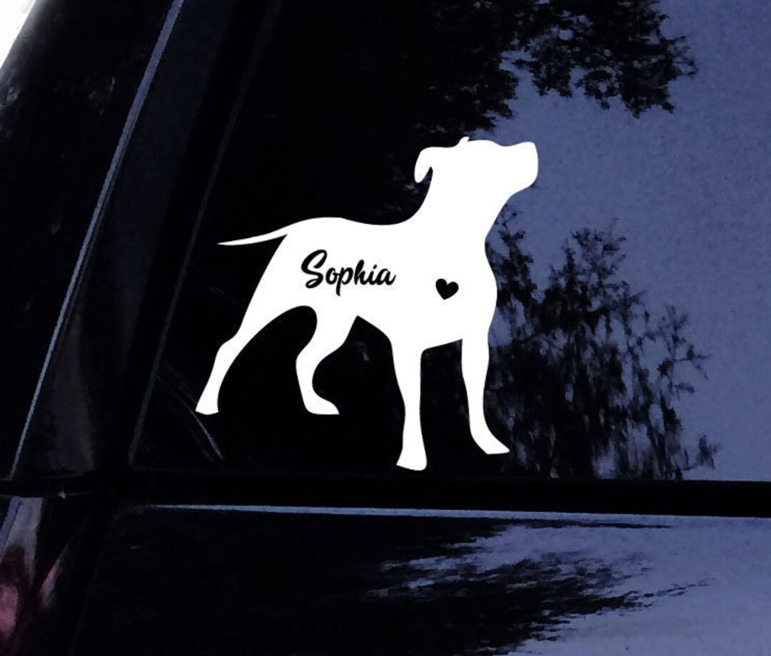Pitbull Decal - Personalized Silhouette Floppy Ear Pittie Pit Pitbull ...