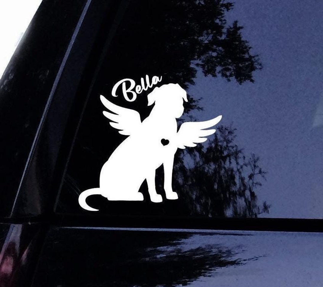 Lab Angel Decal - Sitting Labrador Retriever Angel W/ Wings Decal (B ...