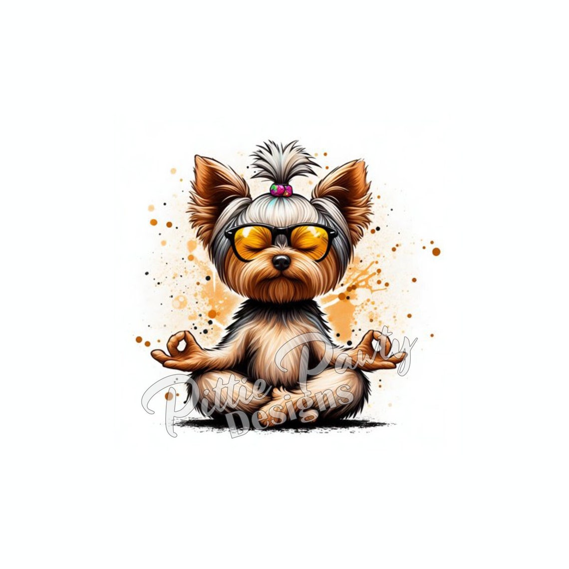 Yorkie PNG Digital Download - Meditating Yoga Yorkie Dog - OM Yorkshire ...