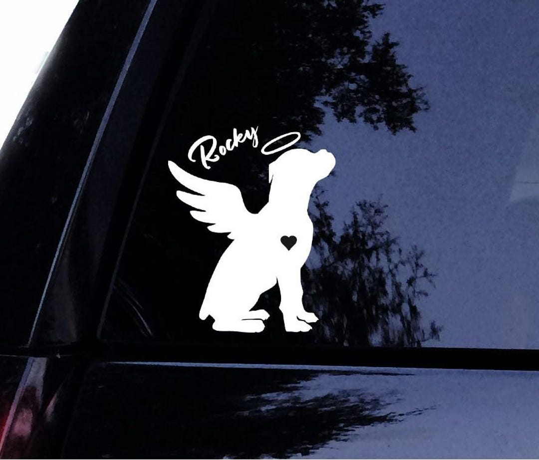 Boxer Decal - Boxer Angel in Memory Decal - Personalized Memorial Dog ...