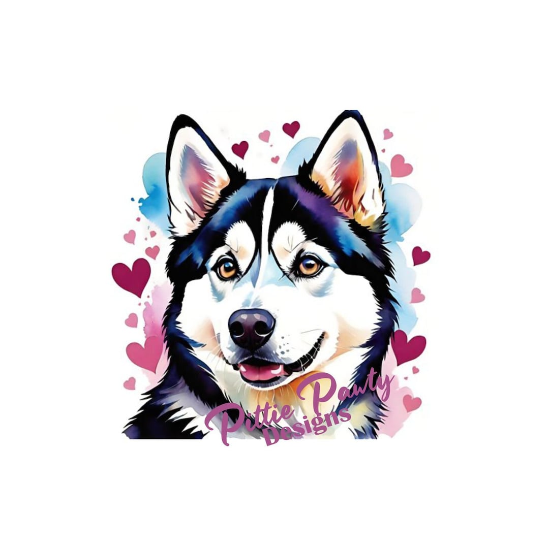 Hearts O Husky - Siberian Husky Dog Design - Instant Download Digital ...