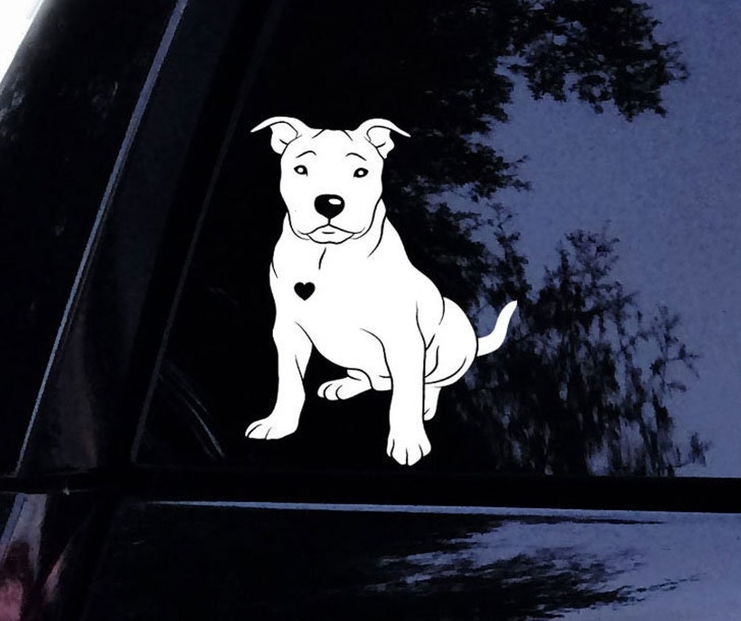 Sitting Pittie Pitbull Dog Sticker - Vinyl Car Window Decal Sticker - Etsy