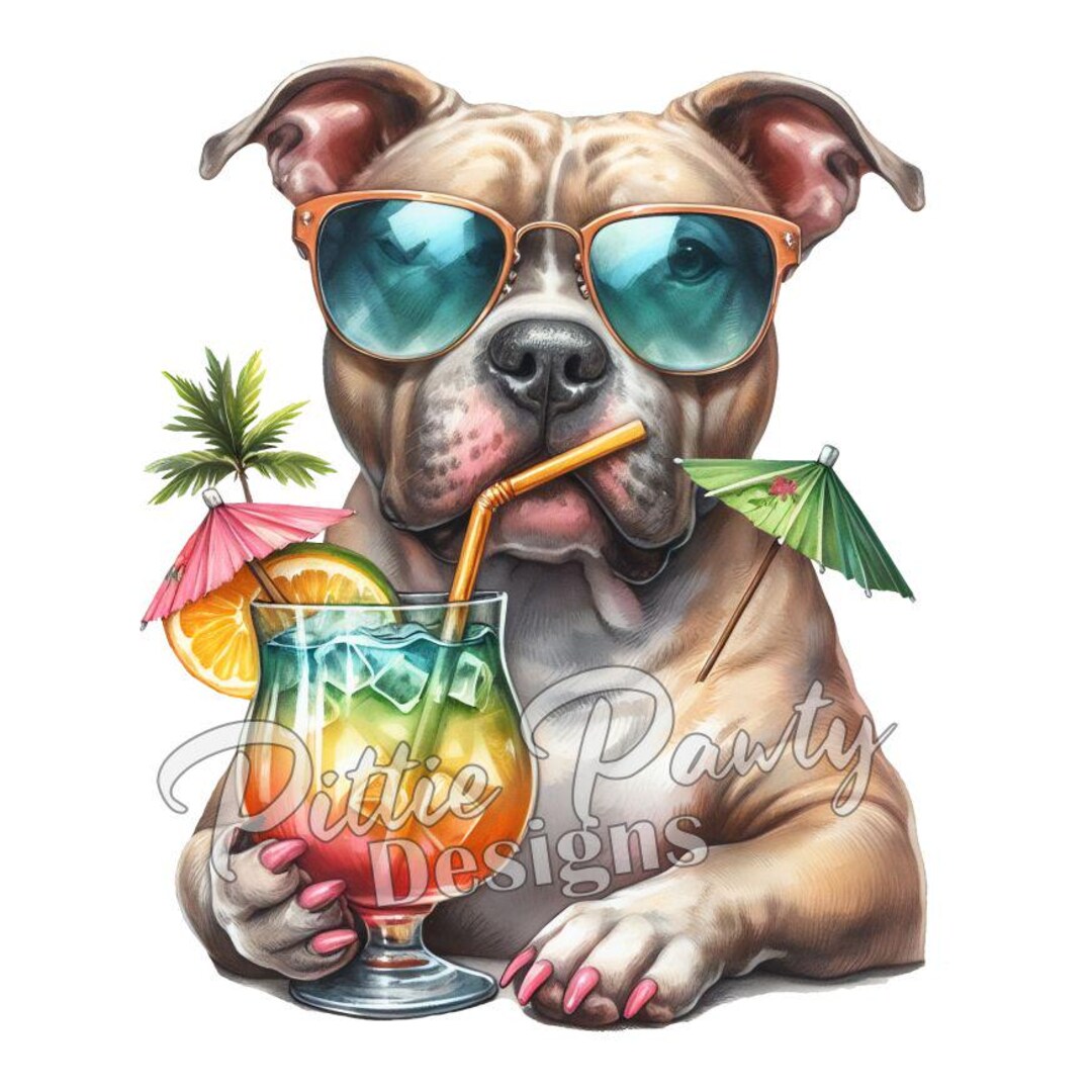 Pitbull PNG Digital Download - Summer Drink Pitbull - Pit Bull Bully ...