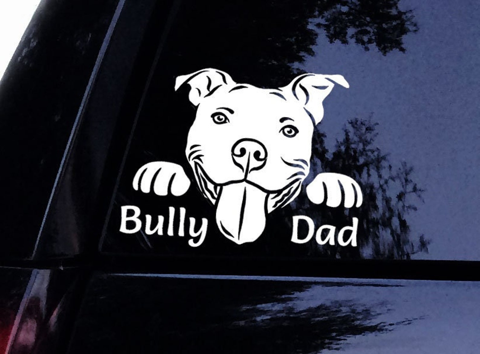 Bully Decal - Peeking Floppy Pit Bully Dad (B) Pittie Pitbull Dog ...