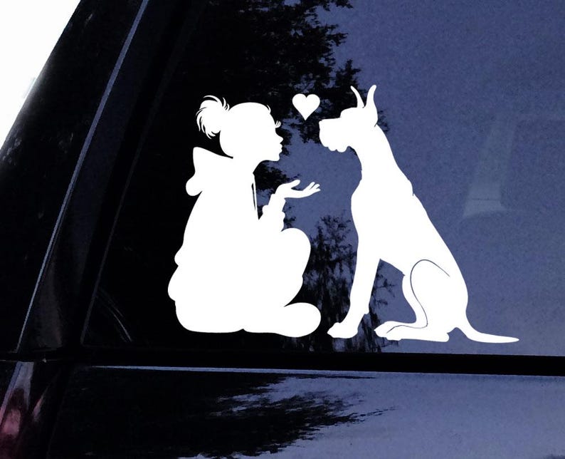 Great Dane Decal - Sitting Hoodie Lady Loves Great Dane Cropped Ears ...