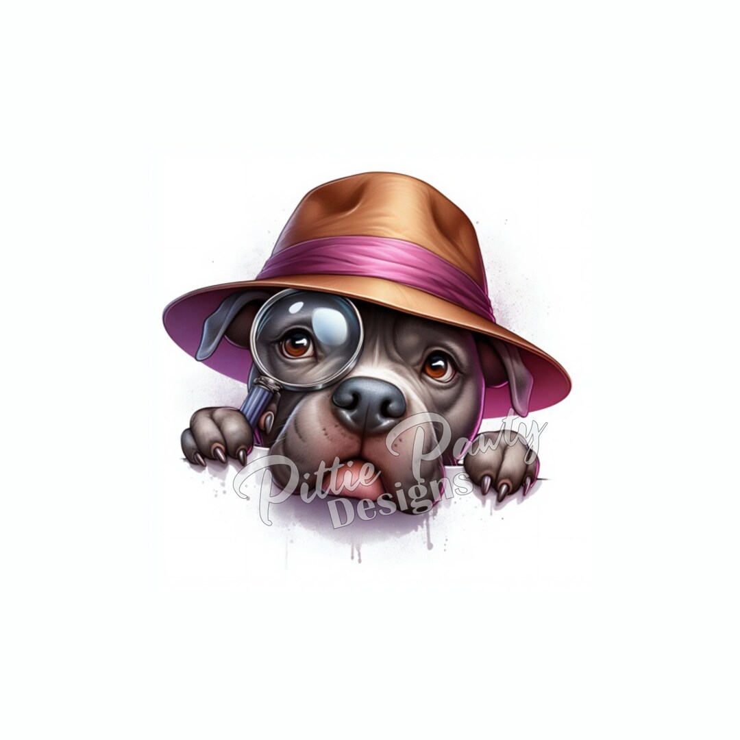 PNG Digital Download Sherlock Pitbull Dog - Pit Bull Bully Investigator ...