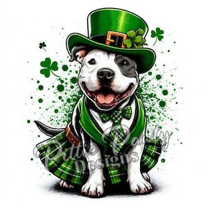 Pitbull PNG Pretty Pitbull in a Kilt - St Patricks Day Png - Pit Bull ...