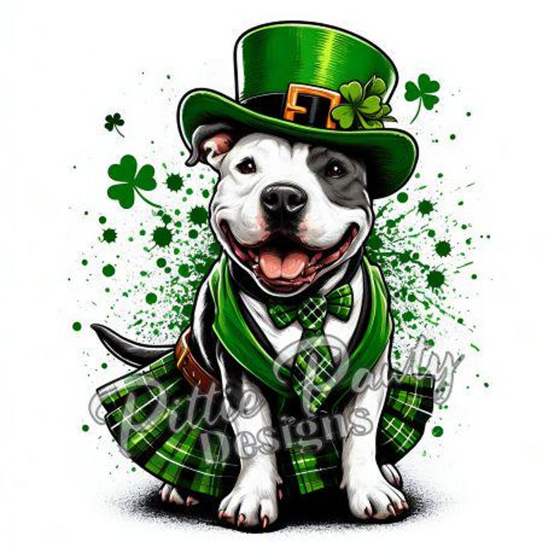 Pitbull PNG Pretty Pitbull in a Kilt - St Patricks Day Png - Pit Bull ...