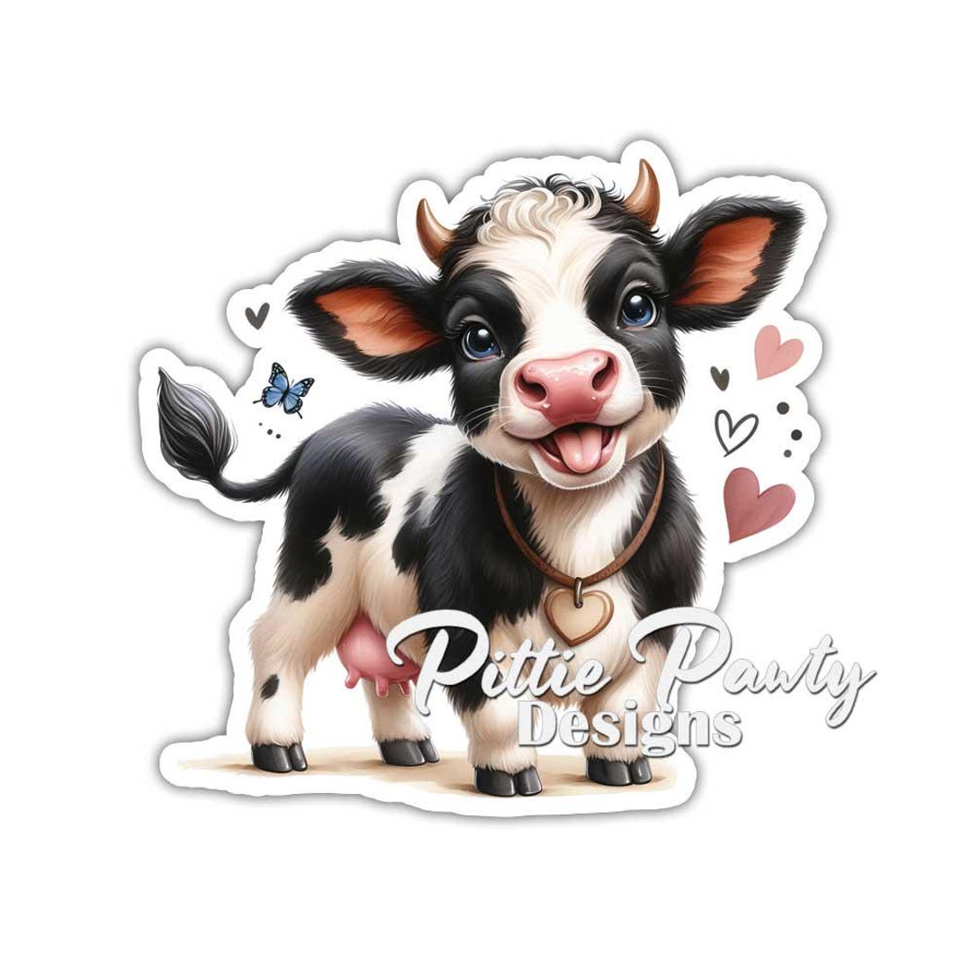 Dairy Cow Sticker - Happy Dairy Cow Decal Sticker - Vinyl Car Window ...