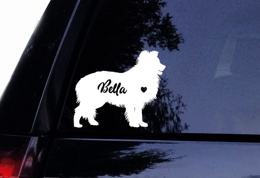 Personalized Border Collie Custom Silhouette Sticker - Vinyl Car Window ...