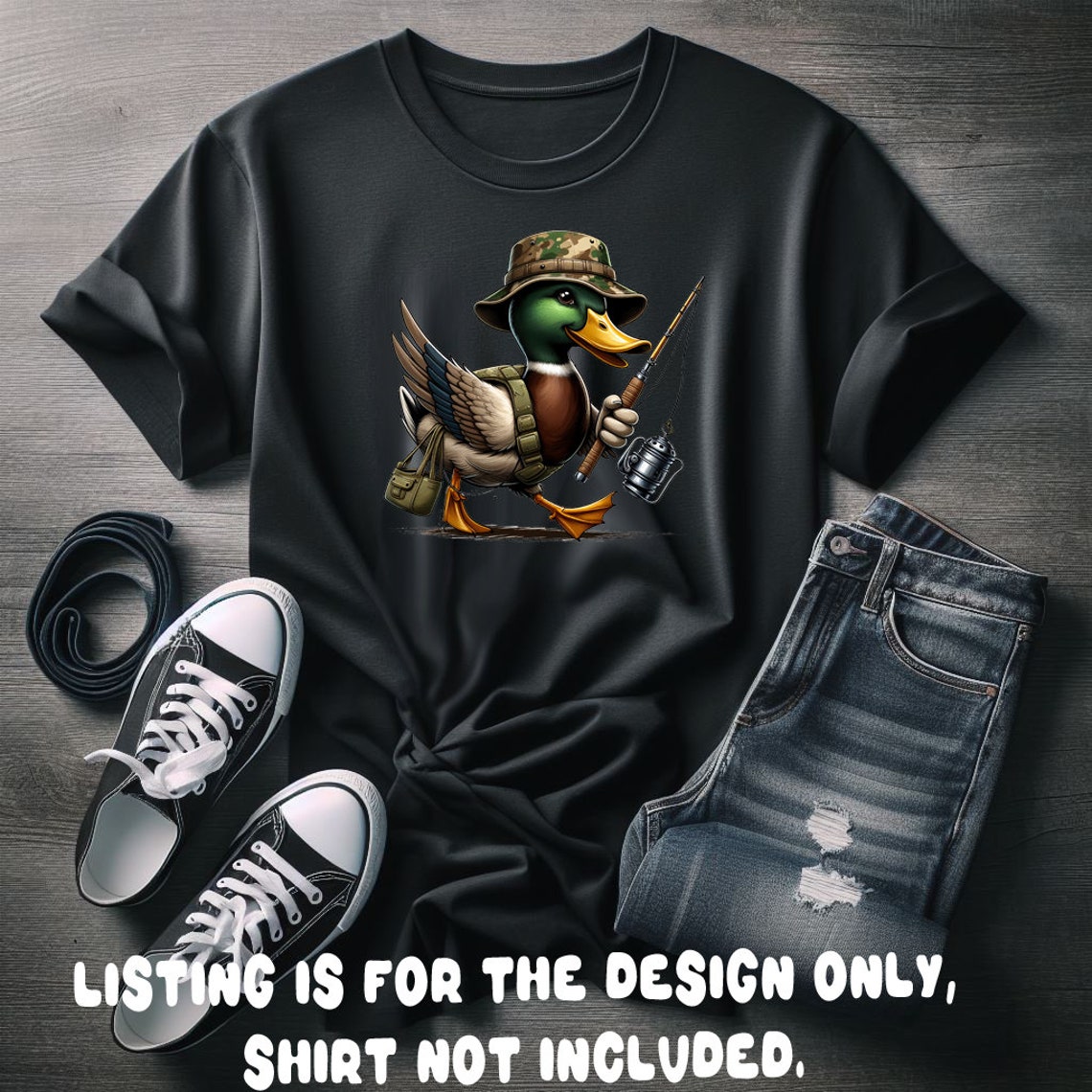 PNG Digital Download - Confident Mallard Duck Going Fishing - Duck ...