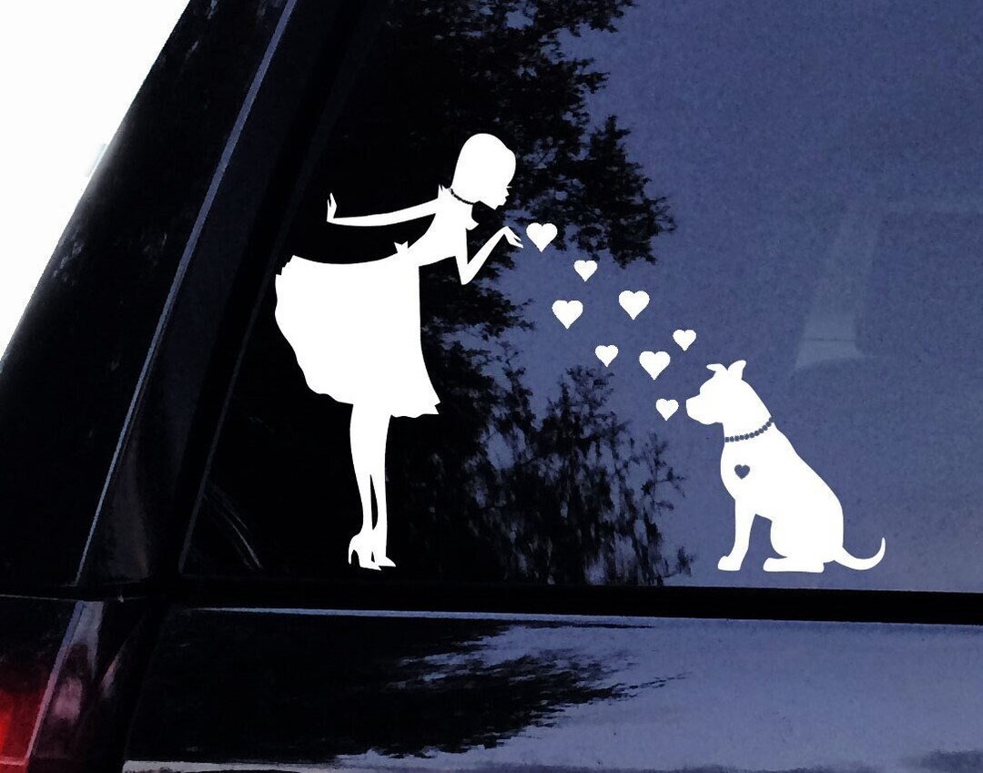 Pit and Pearls Sitting Pittie Pitbull Dog Sticker - W/free Pitbull Mom ...