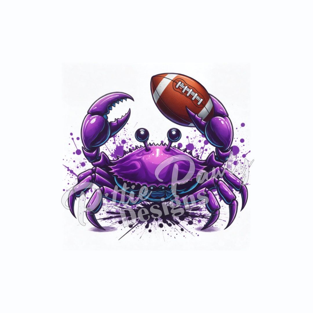 PNG Digital Download - Purple Crab Holding Football - Splatter ...