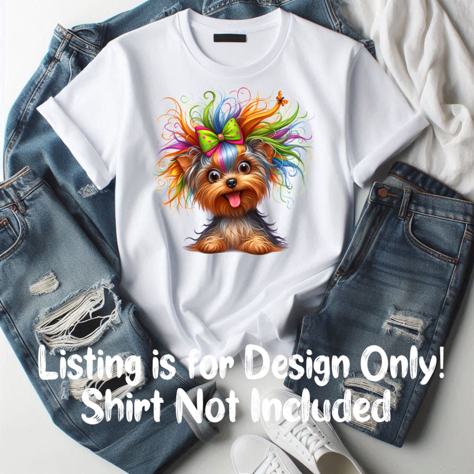 PNG Digital Download - Humorous Crazy Haired Yorkie - Yorkshire Terrier ...