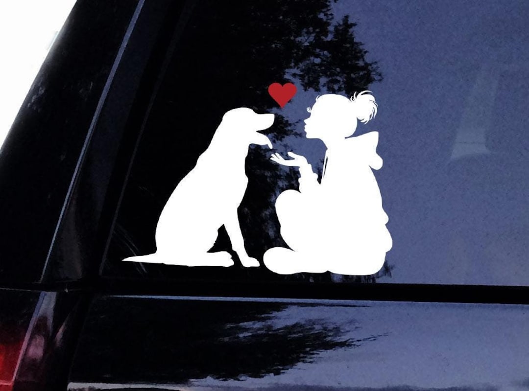 Lab Decal - Sitting Lady W/hoodie Loves Her SITTING Lab Labrador II ...
