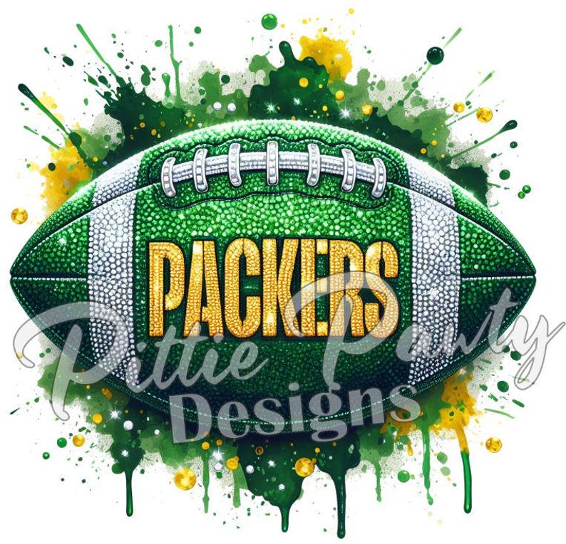 Packers PNG Digital Download - Sparkle Football Rhinestone Packers - 2 ...