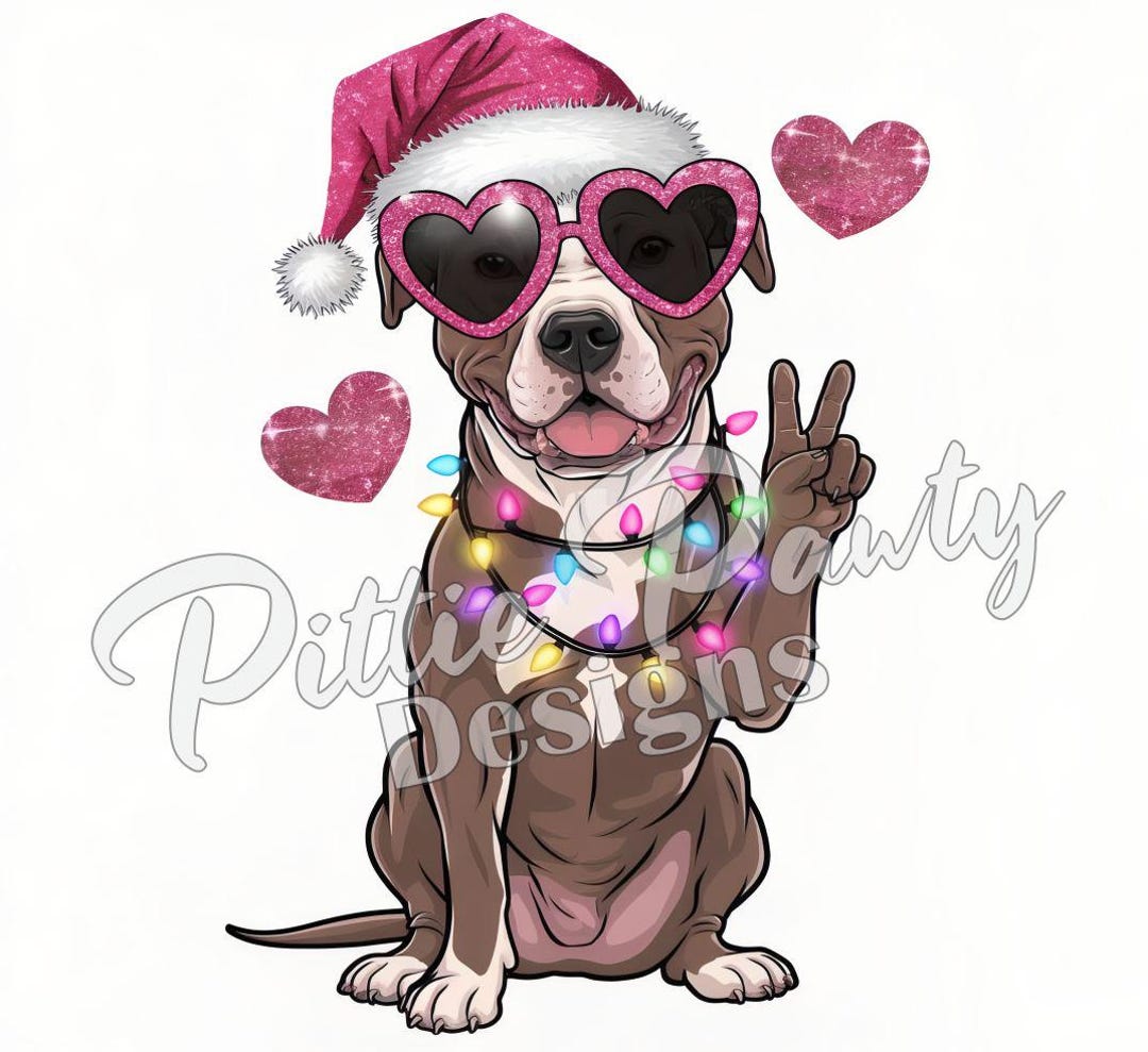 Pitbull PNG Digital Download - Christmas Santa Pitbull Bully Dog Peace ...