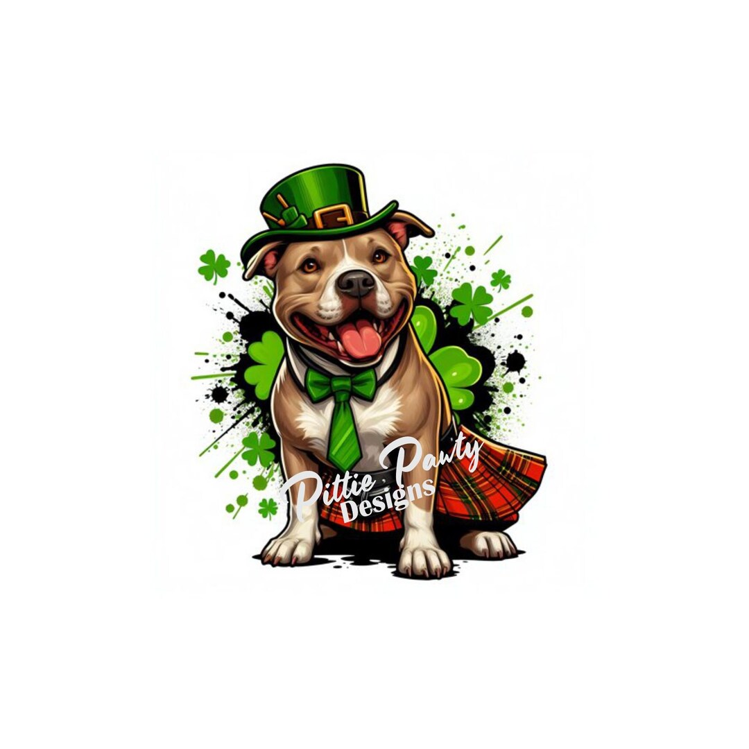 Pitbull in a Red Plaid Kilt - St Patricks Day - Pit Bull Design ...