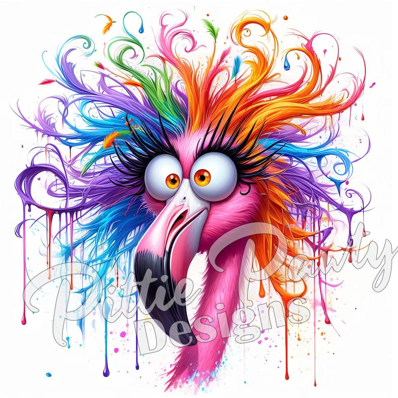 Rainbow Flamingo - Etsy