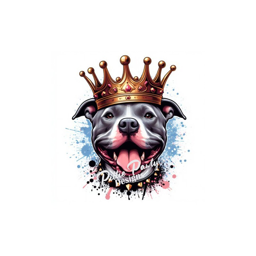 Gray Colored Pitbull King - Pit Bull Design - Instant Download Digital ...