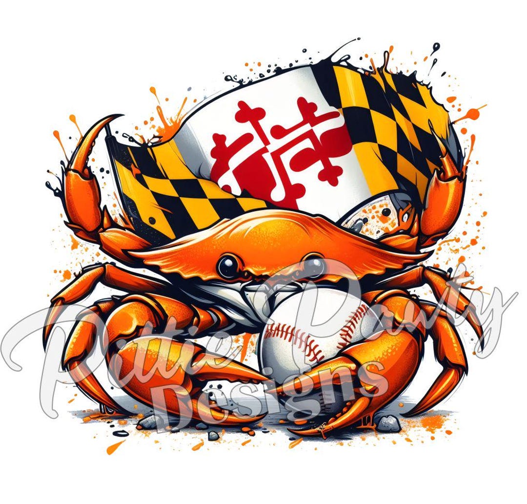 Maryland Baseball Crab PNG Digital Download Maryland Steamed Baseball ...