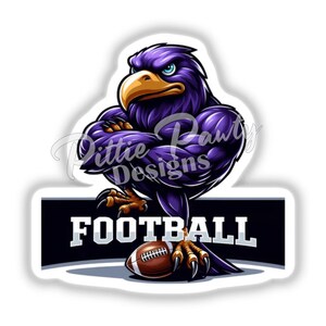 PNG Digital Download - Purple Muscular Raven Bird Mascot Standing on TV ...
