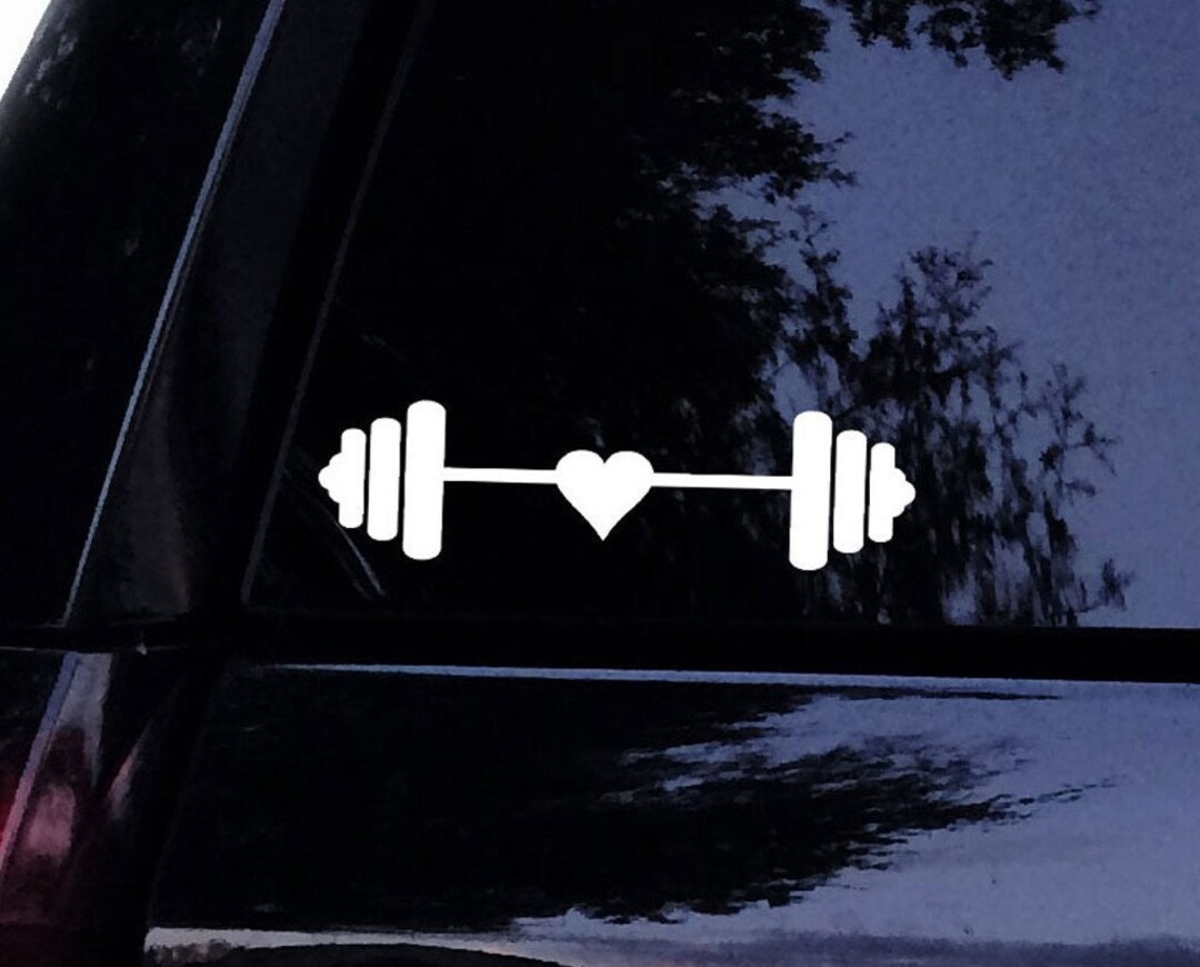 Barbell Decal - Love to Lift Heart Barbell Women's Workout Lifting ...