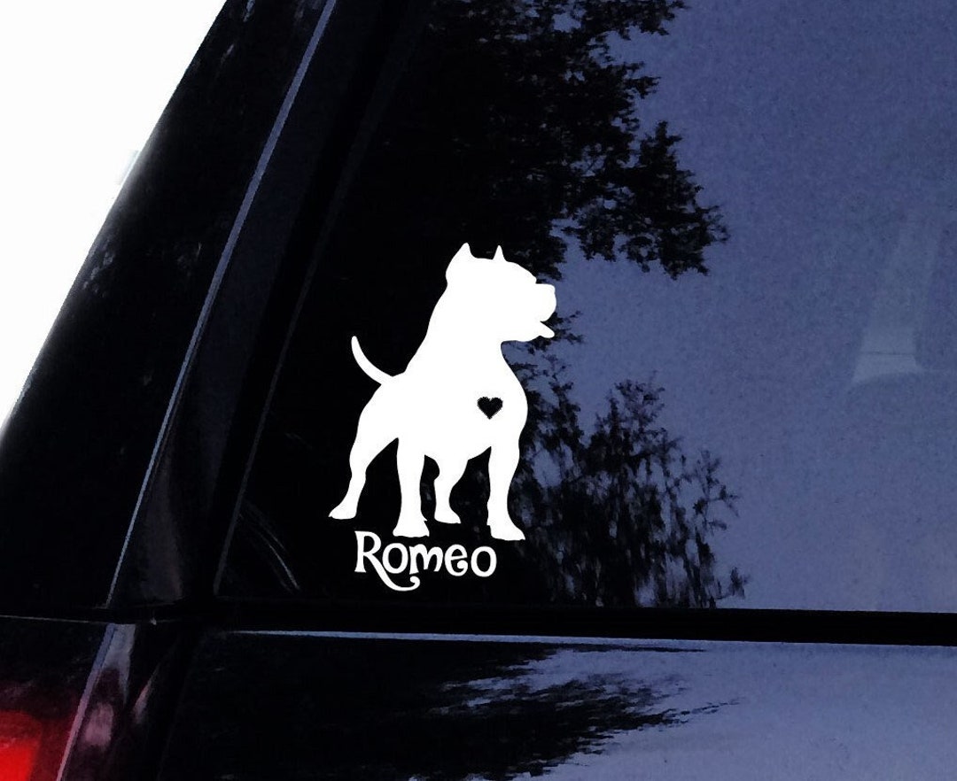 Pitbull Bully Silhouette - Pittie Pit Bull Dog Sticker - Vinyl Car ...