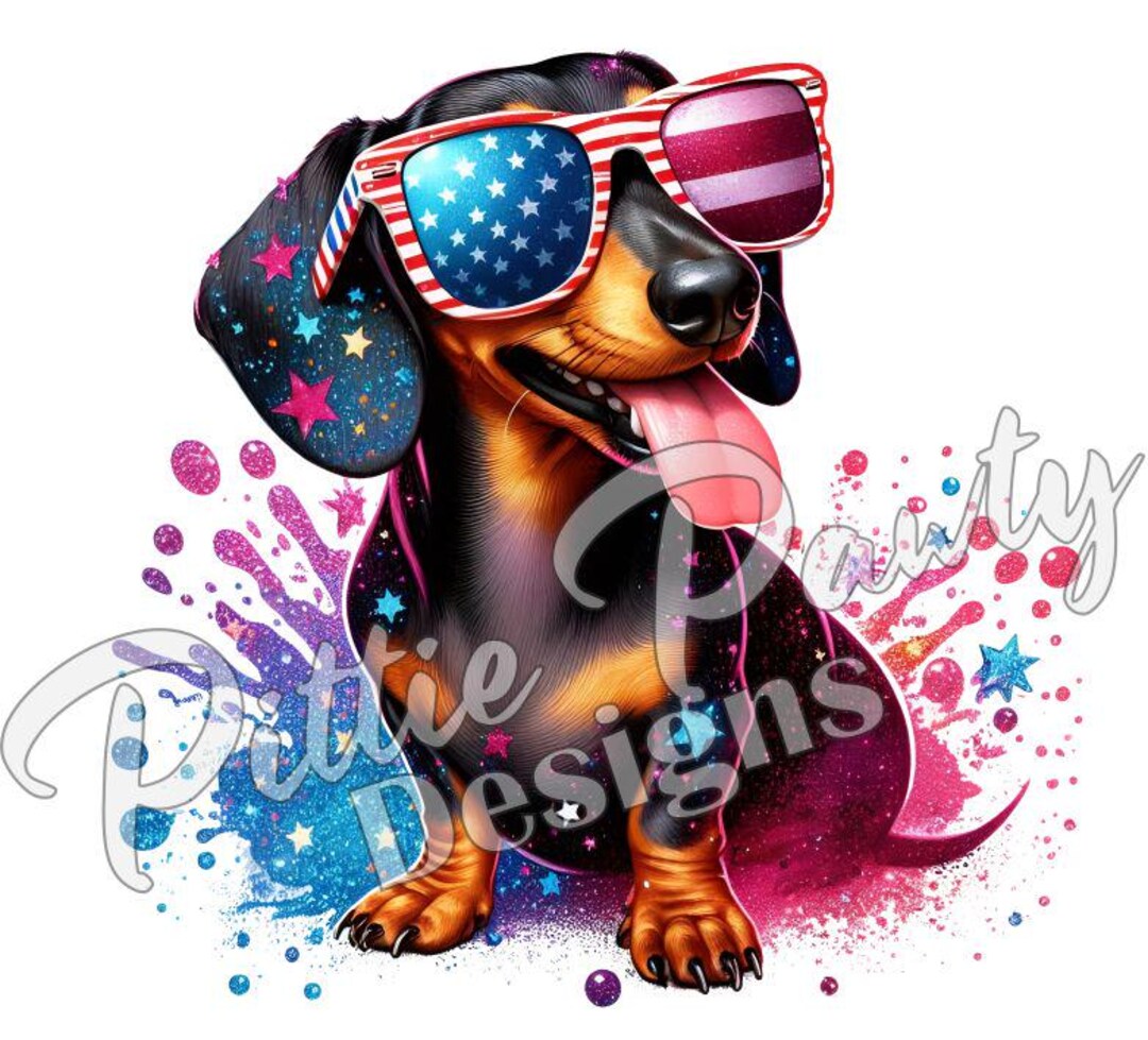Dachshund PNG Digital Download - Patriotic American Flag Dachshund ...