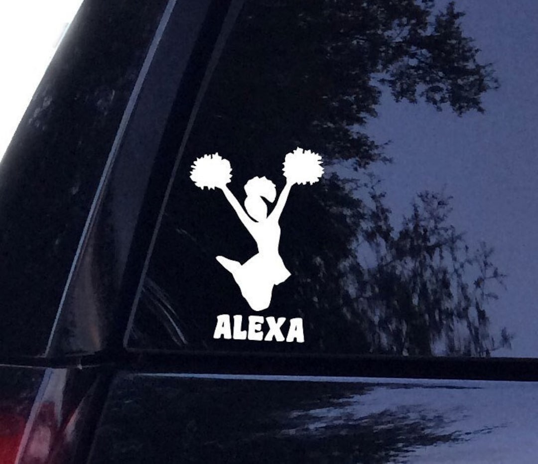 Cheerleader Decal - PERSONALIZED Cheer Girl Pom Pom Sticker - Vinyl Car ...