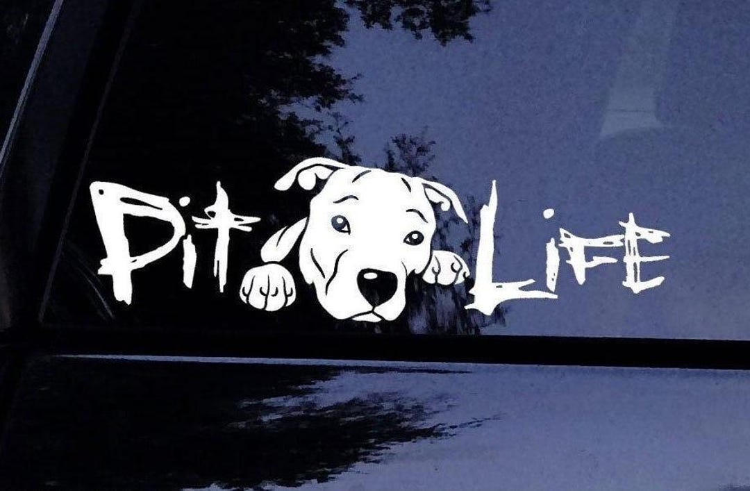 Pitbull Decal - Pit Life Pittie Face Pitbull Dog Sticker - W/free ...