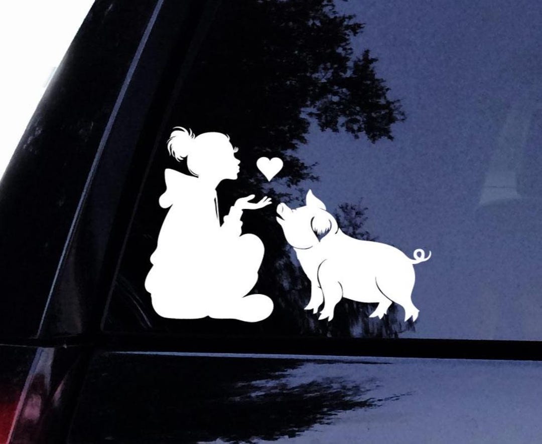 Pig Decal - Hoodie Lady Loves Her Pig Piggie - Farm Animals - Pig Mom ...