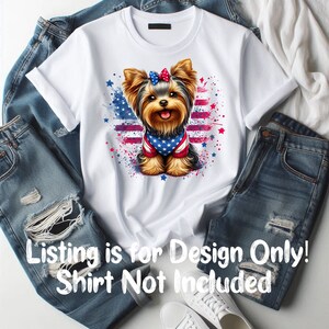 PNG Digital Download - Patriotic Yorkie Dog American Flag 4th July ...