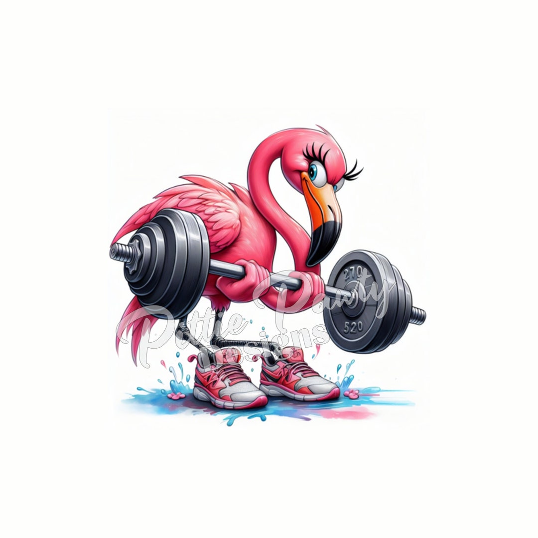 PNG Digital Download - Lift Like a Girl Flamingo Bird - Workout Lifting ...