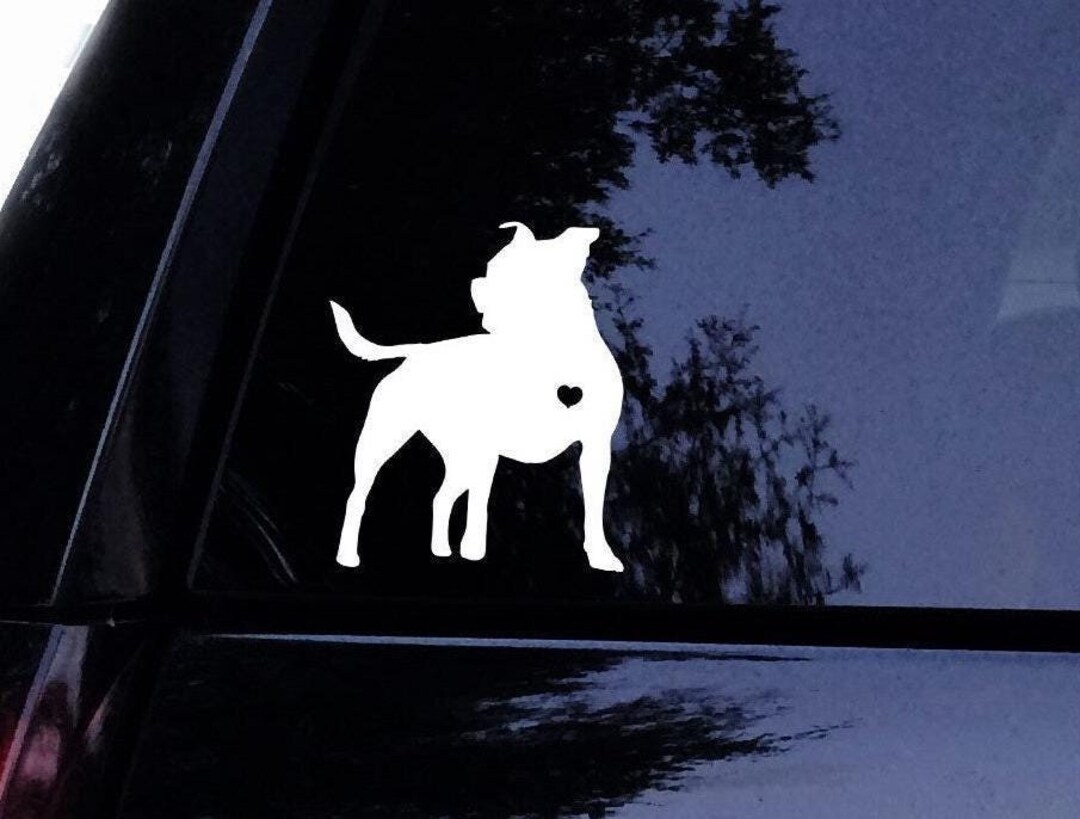 Pitbull Decal - Standing Silhouette Pitbull Pittie Sticker - Vinyl Car ...