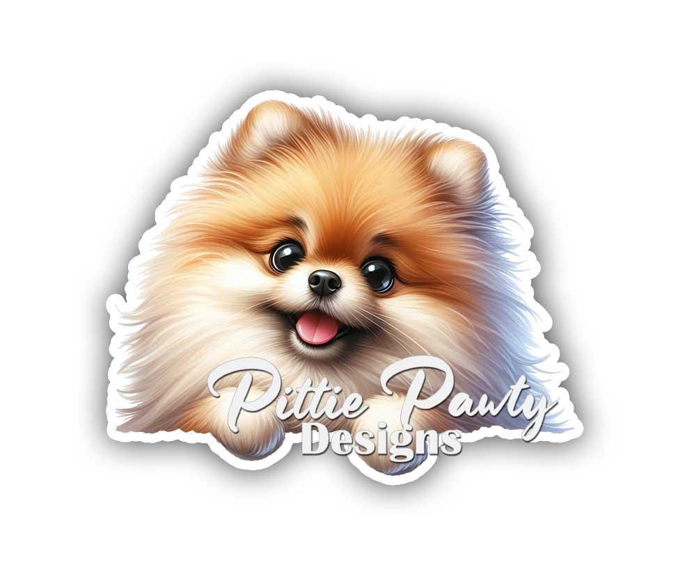 Pomeranian Sticker - Peeking Pomeranian Pom Dog - Decal Sticker - Vinyl ...