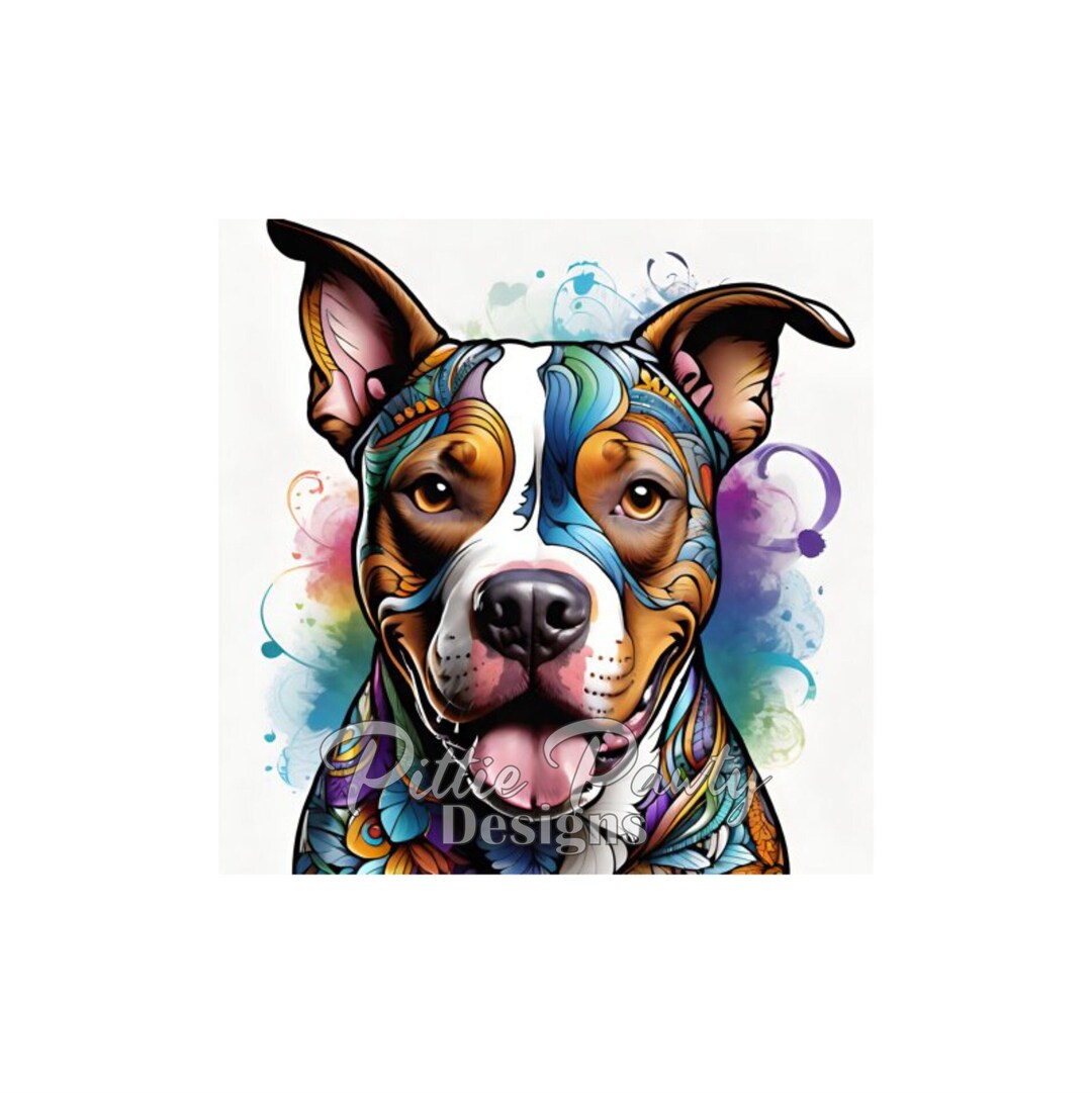 PNG Digital Download Watercolor Swirl Pattern Pitbull - Pit Bull Bully ...