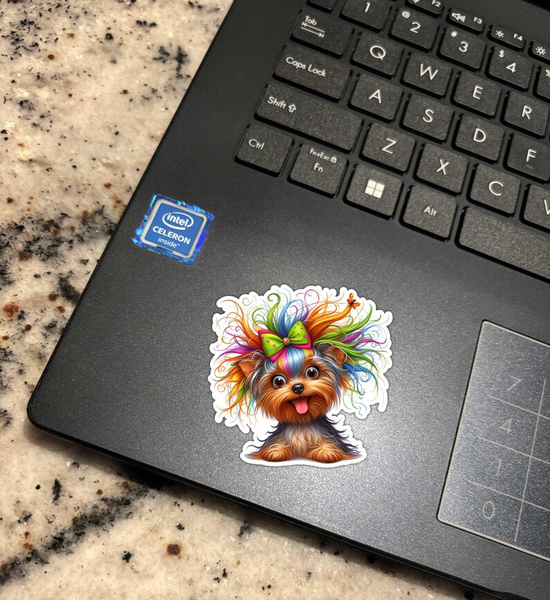 Yorkie Sticker - Humorous Crazy Haired Yorkie - Yorkshire Terrier Dog ...