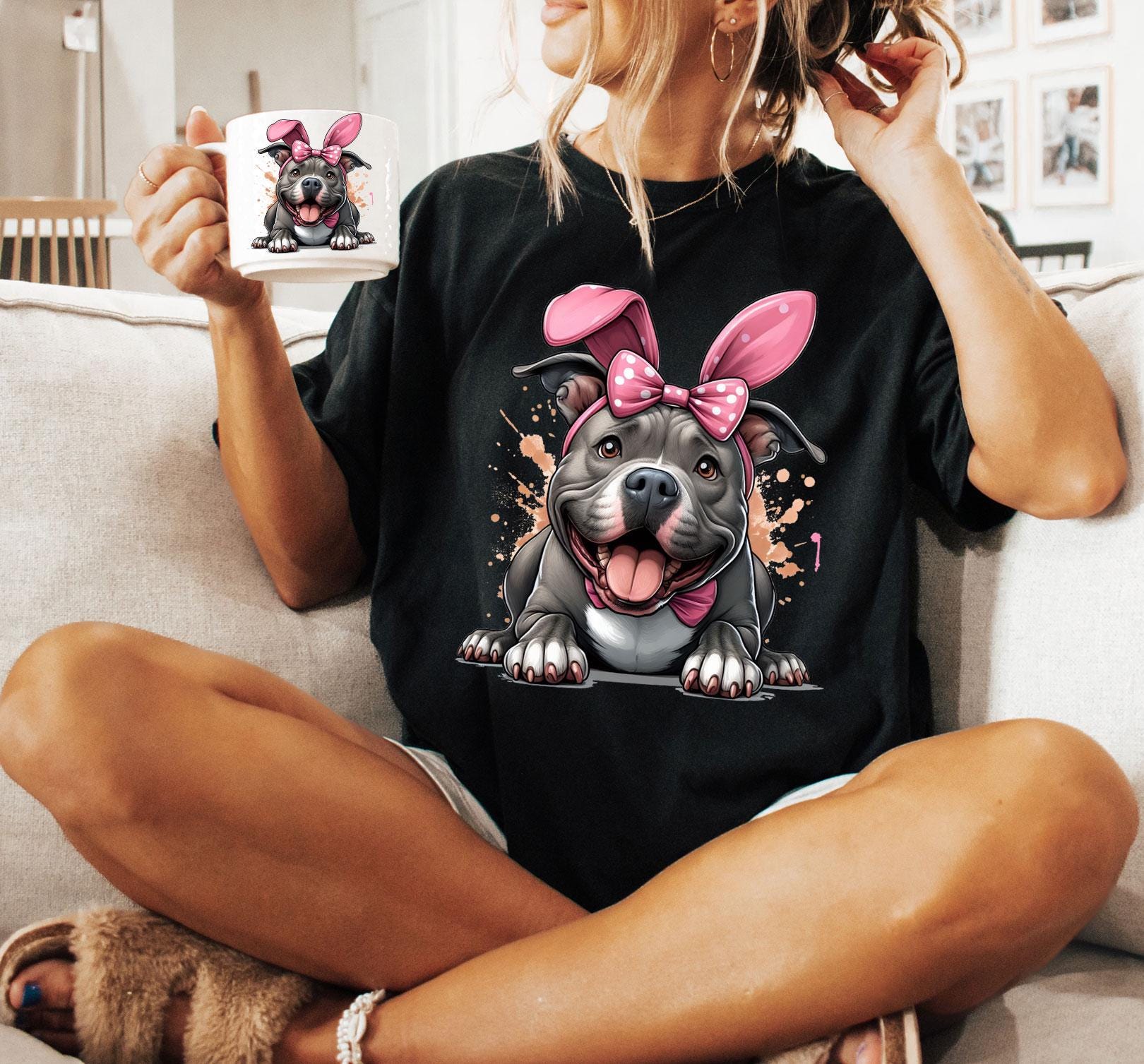 Pitbull PNG Digital Download Happy Easter Bunny Pitbull Dog - Easter ...