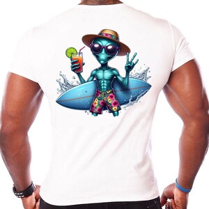 Alien PNG Digital Download - Tropical Alien Peace Out Surfer - PNG ...