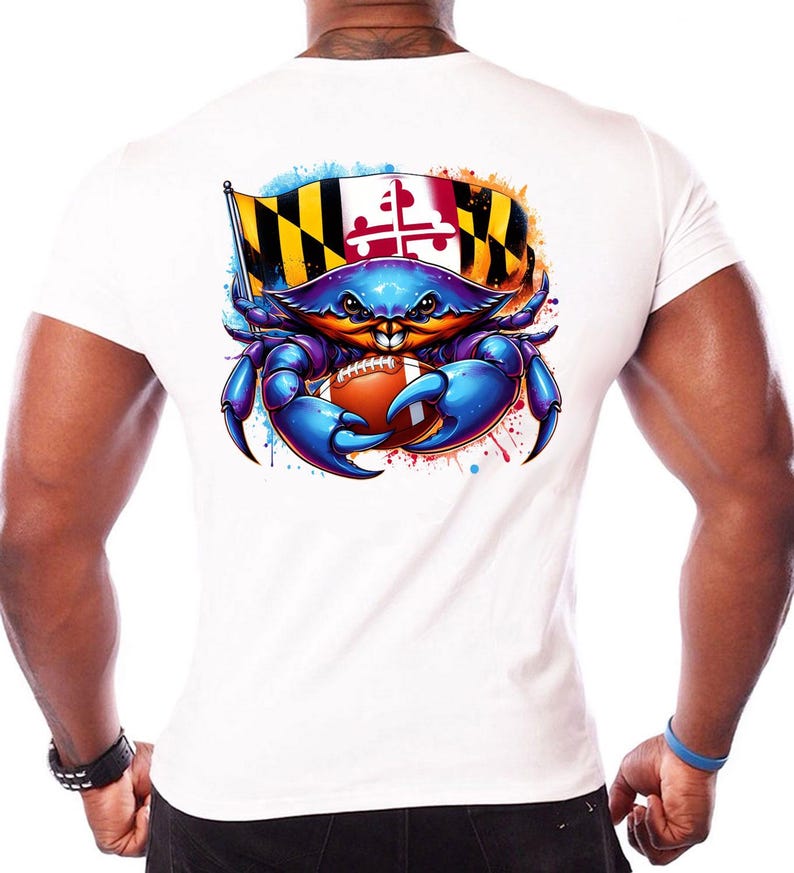 Crab PNG Digital Download - Maryland Flag Purple Crab Football Splatter ...