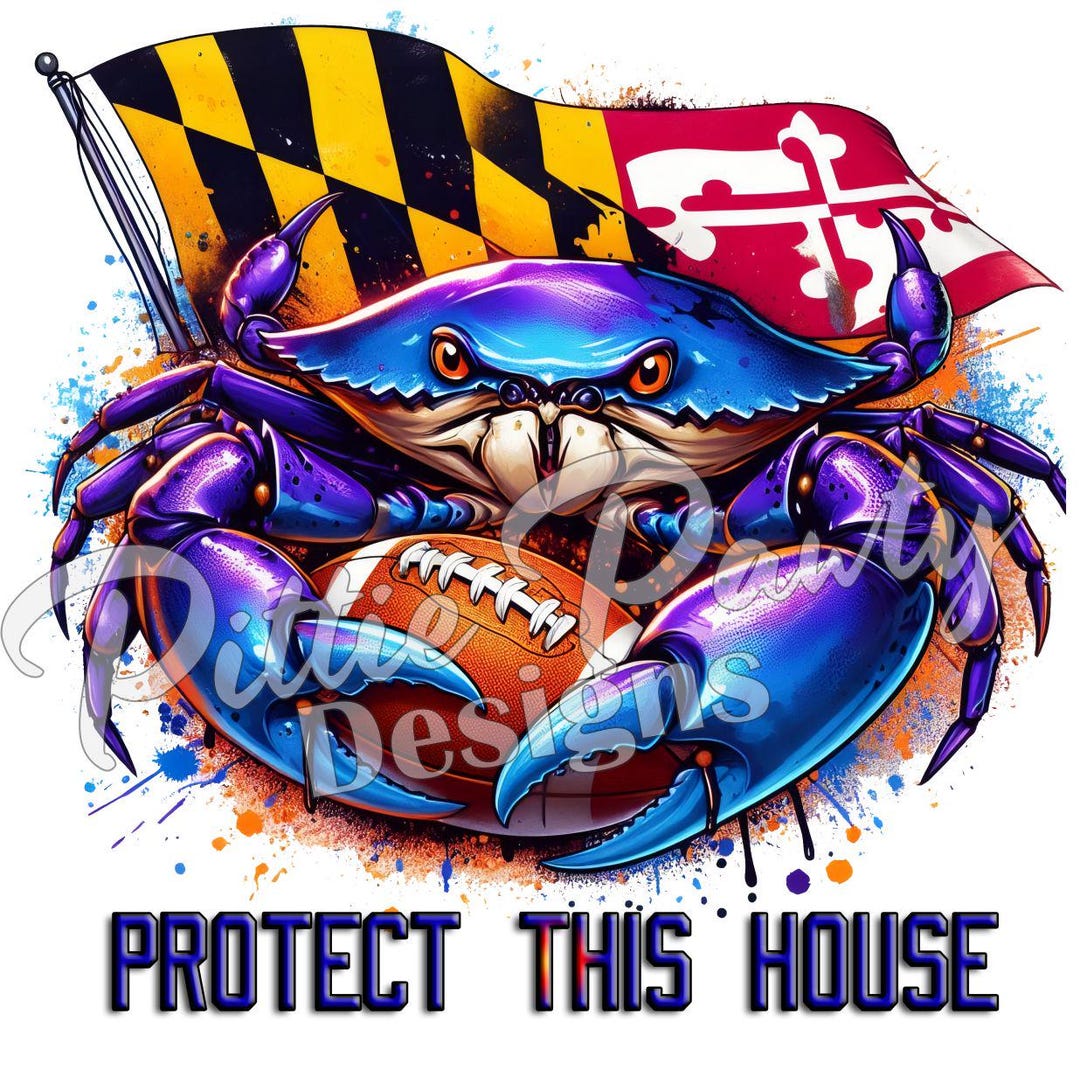 Crab PNG Digital Download - Maryland Flag Purple Crab Protect This ...