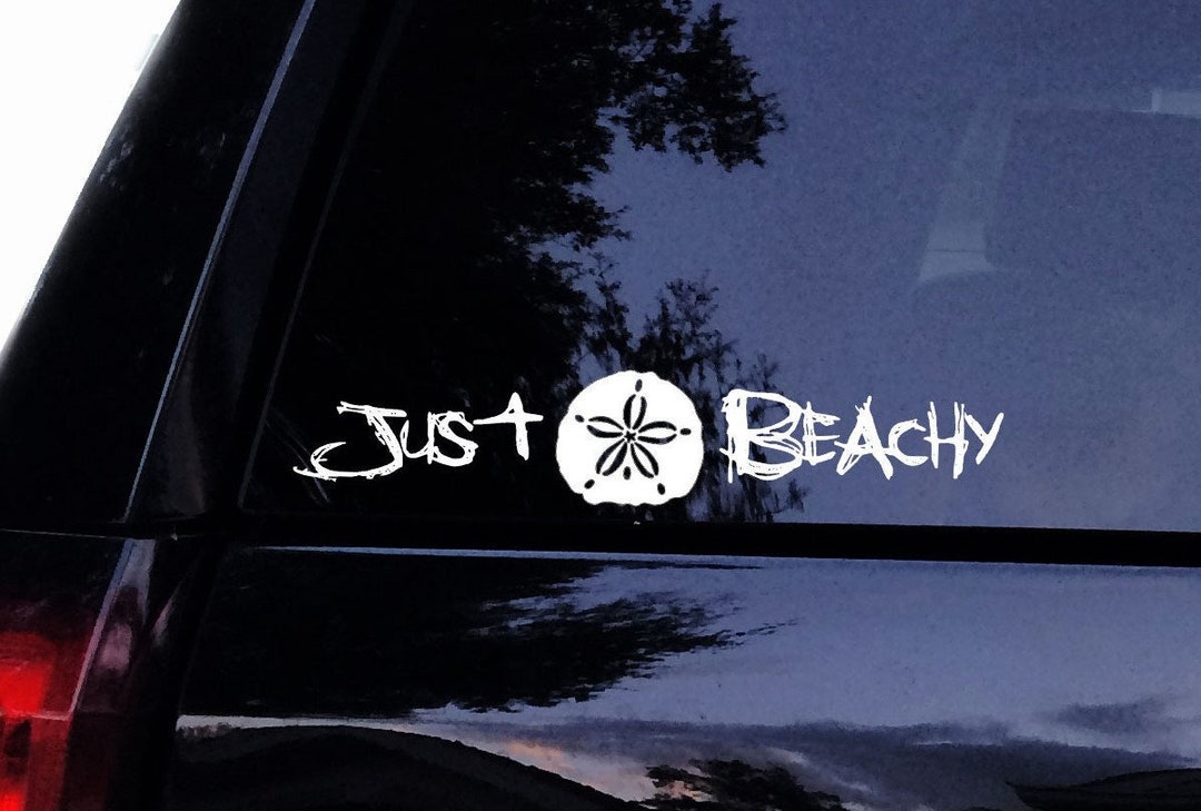 Just Beachy Beach Sand Dollar Tropical Sticker - Vinyl Car Window Decal ...