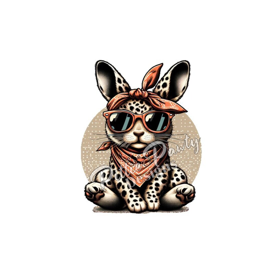 PNG Digital Download - Gansta Leopard Bunny - Easter - Instant Digital ...